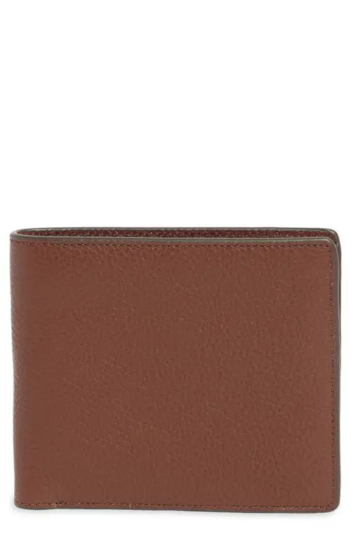Nordstrom Slim Pebble Leather Bifold Wallet - Chestnut