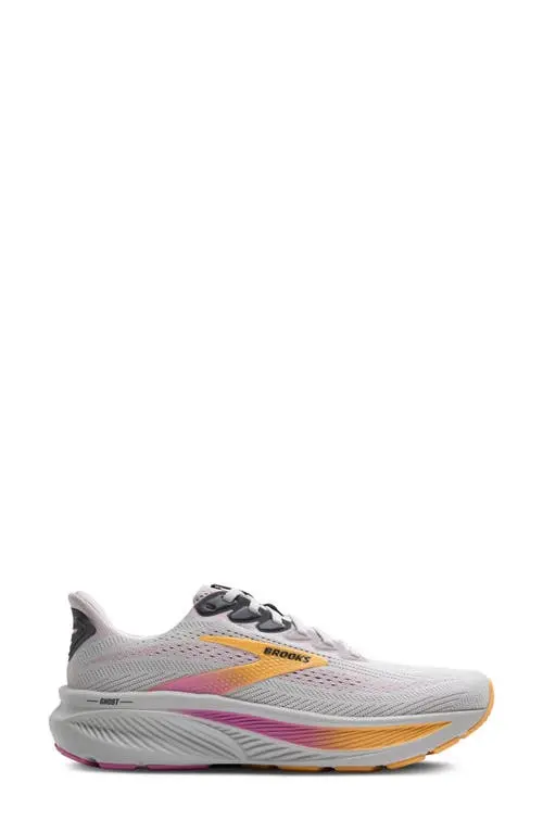 Brooks Ghost 17 Running Shoe - Oyster/ Apricot/ Pink