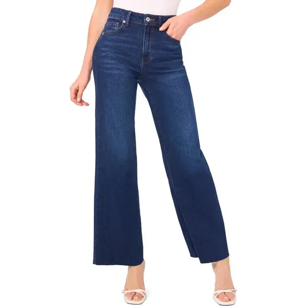 CECE DUPRAZ High-rise Wide Leg Jeans With Raw Hem