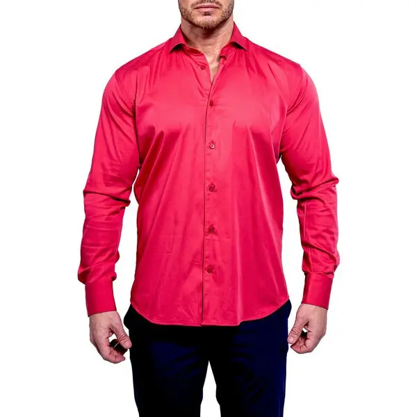 MACEOO Einstein Aristocratluxestretch Button-up Shirt - Red