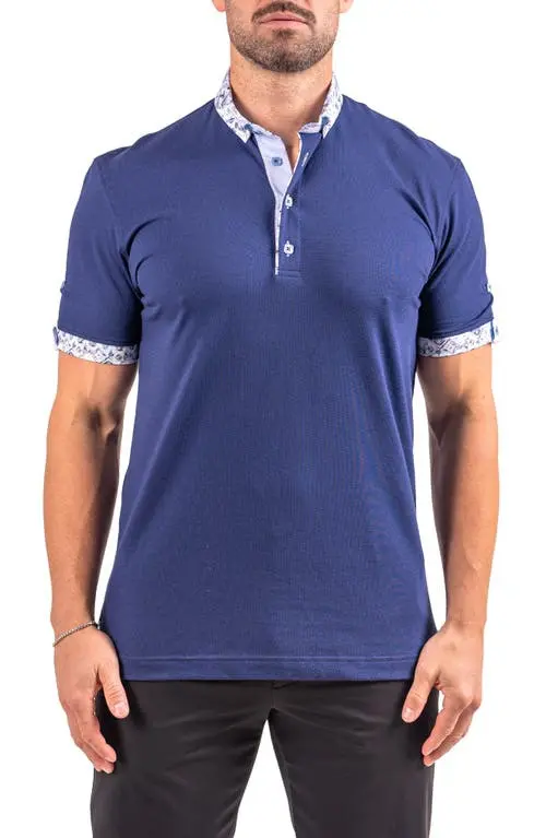 MACEOO Collarsolidcobalt Button-down Polo