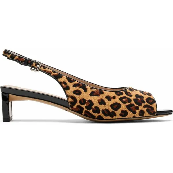 MARC NOLAN Carmen Slingback Peep Toe Heels - Leopard