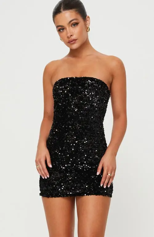 Princess Polly Eldoni Sequin Strapless Mini Dress