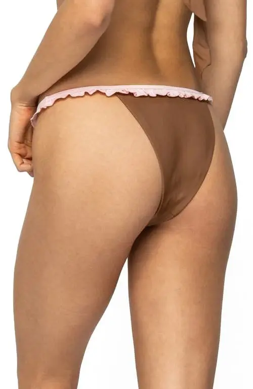 EDIKTED Ruffle Trim Bikini Bottom - Brown