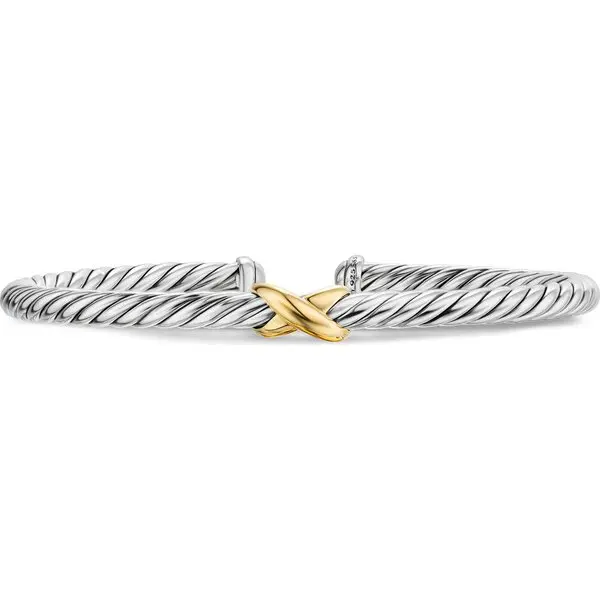 David Yurman Cable Flex X Station Bracelet - Silver/ Gold