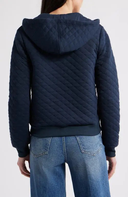 Marine Layer Corbet Quilted Zip-up Hoodie - Navy