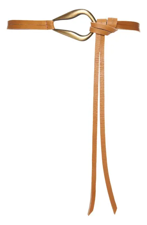 ADA Nile Skinny Leather Belt - Cognac