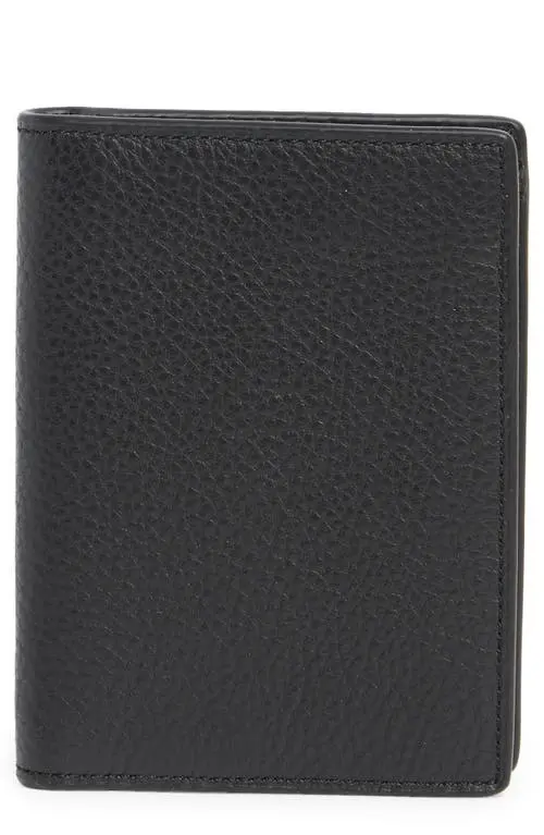 Nordstrom Pebble Leather Bifold Card Case - Black