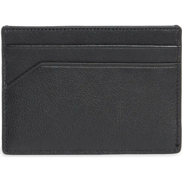 Nordstrom Pebble Leather Card Case - Black