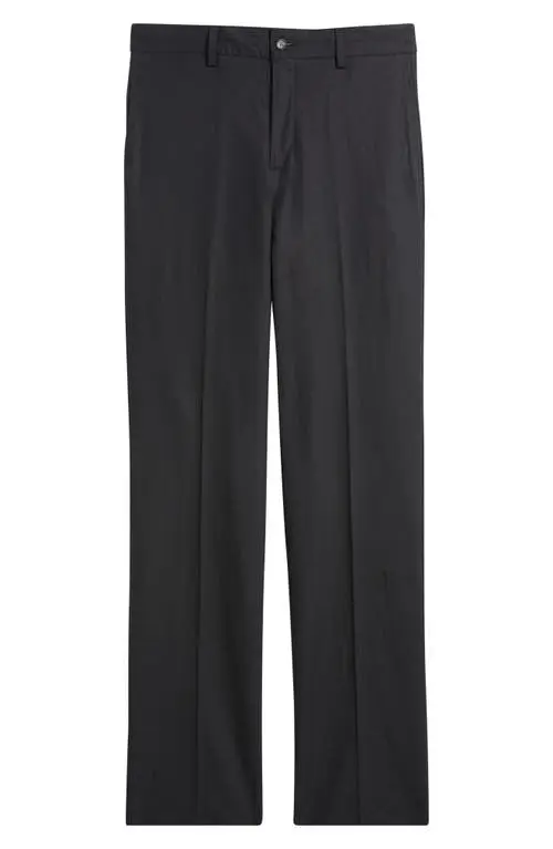 Berle Pleated Cotton & Linen Straight Leg Trousers - Black