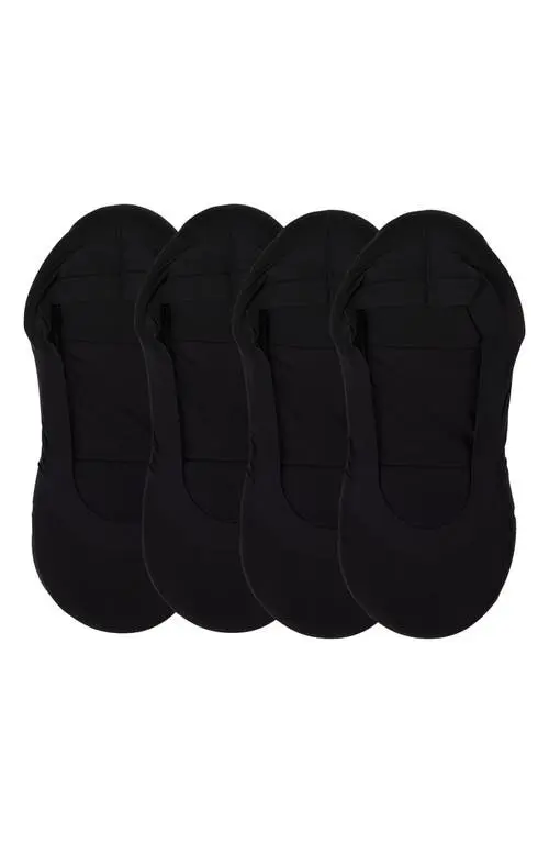 MEMOI Assorted 4-pack Cushioned Liner Socks - Black