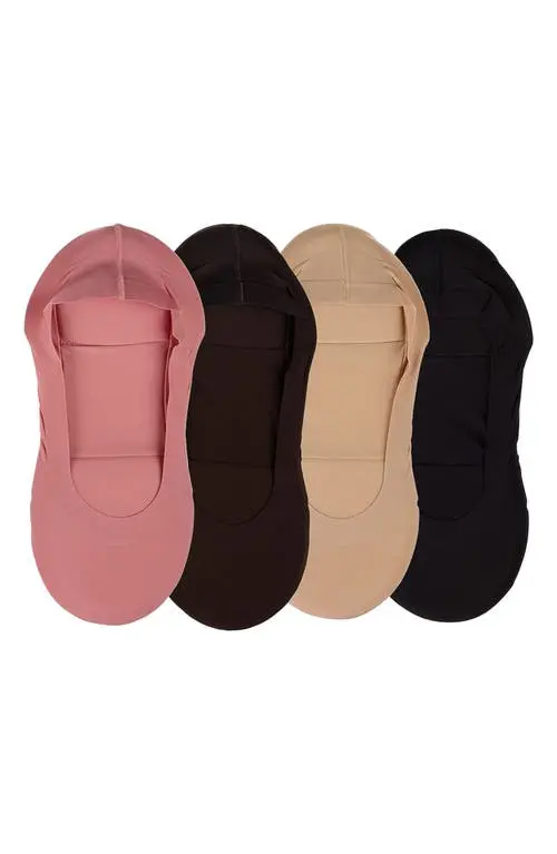 MEMOI Assorted 4-pack Cushioned Liner Socks - Mauve Multi