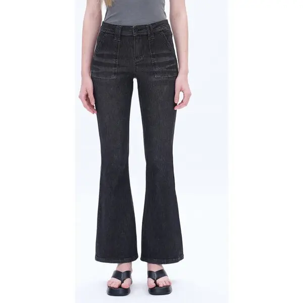 BAYEAS Low Rise Flare Jeans - Black