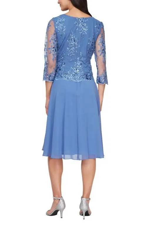 alex evenings embroidered cap sleeve dress Alex Evenings main image 0