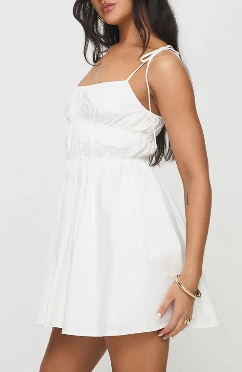 princess polly organic cotton dress Princess Polly Organic Cotton Smocked Mini Dress - White