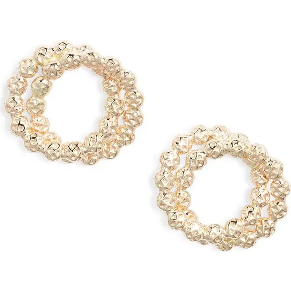 NASHELLE Beaded Circle Stud Earrings - Gold Fill