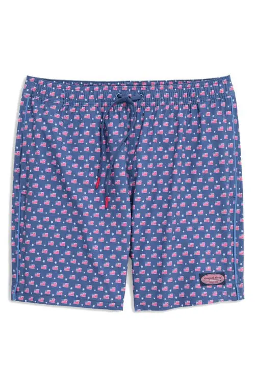 Vineyard Vines 7-inch Swim Trunks - Flag&stars Moonshine
