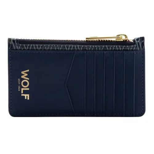 Wolf Signature Zip Card Case - Blue