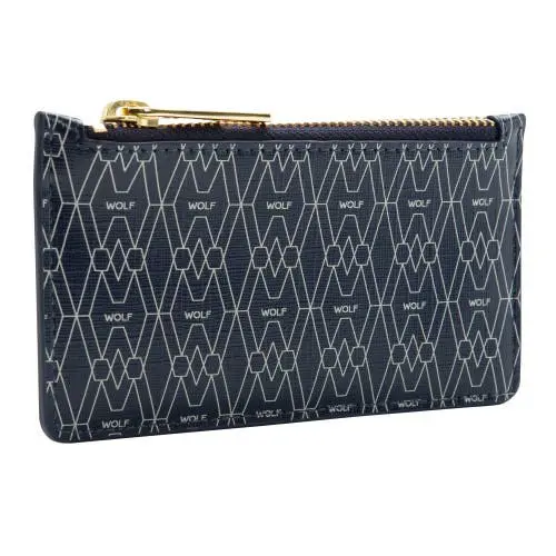 Wolf Signature Zip Card Case - Blue