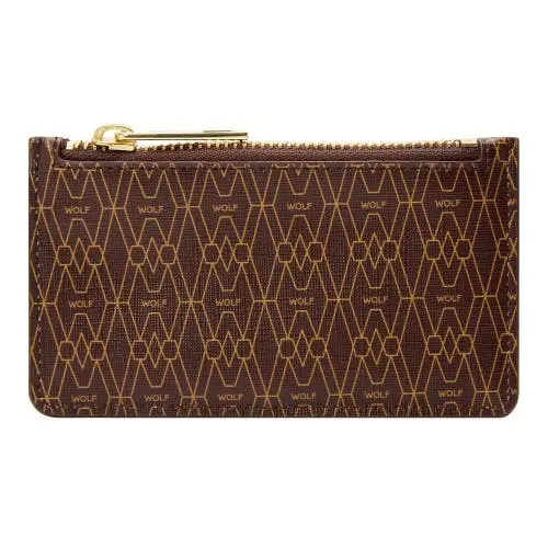 Wolf Signature Zip Card Case - Brown