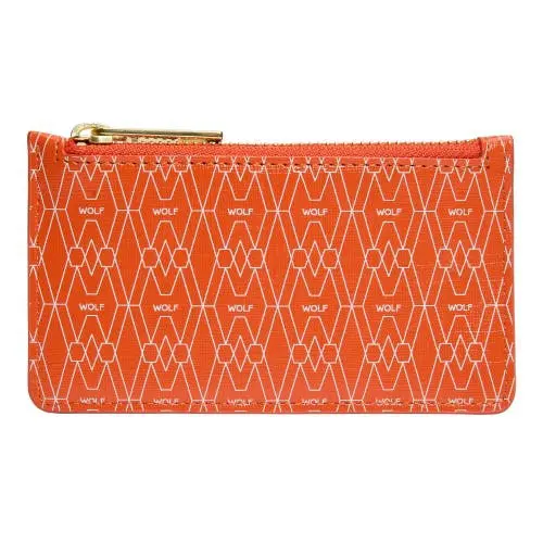 Wolf Signature Zip Card Case - Orange