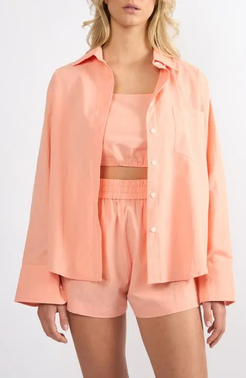 VIENS AVEC MOI The Everyday Boyfriend Shirt - Peach