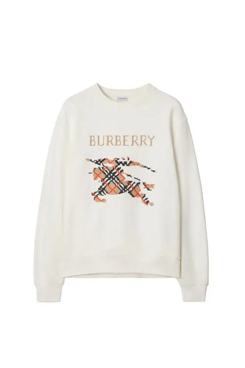 Burberry Cross-stitch Ekd Cotton Sweatshirt - Chalk