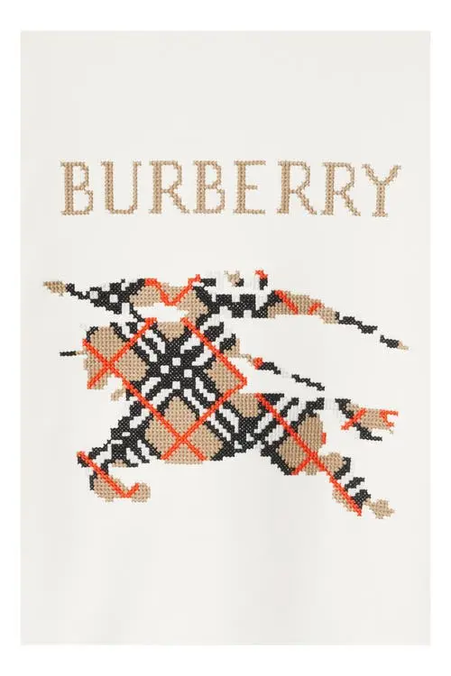 Burberry Cross-stitch Ekd Cotton Sweatshirt - Chalk