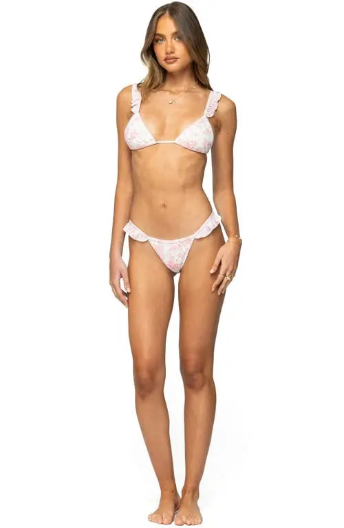 EDIKTED Floral Ruffle Bikini Bottoms