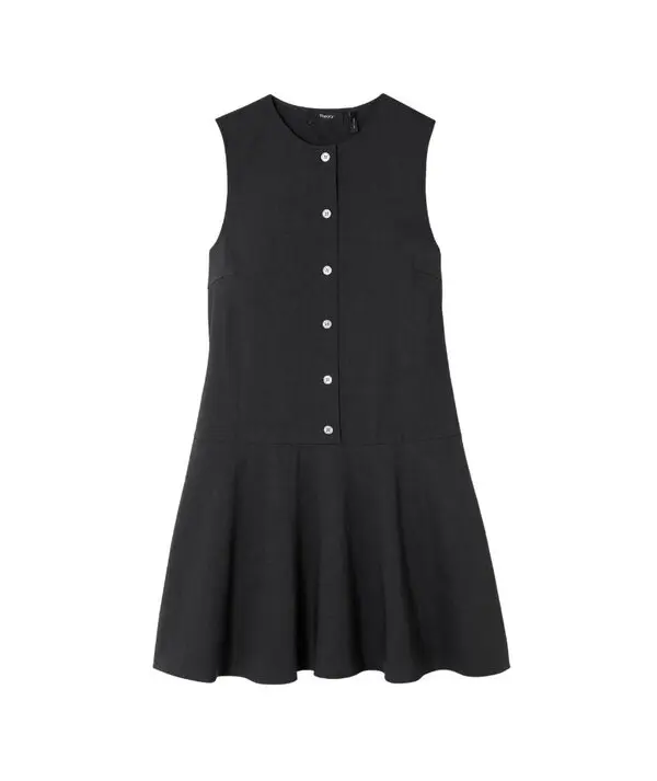 theory sleeveless linen blend mini dress Theory Sleeveless Linen Blend Mini Dress