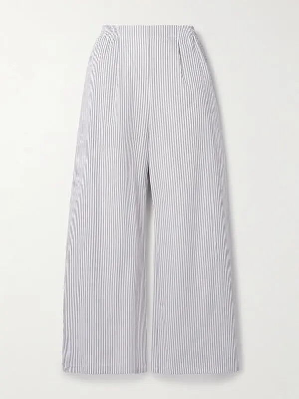 LESET Yoshi Pinstriped Wide-leg Pants