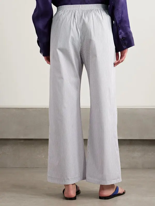 LESET Yoshi Pinstriped Wide-leg Pants
