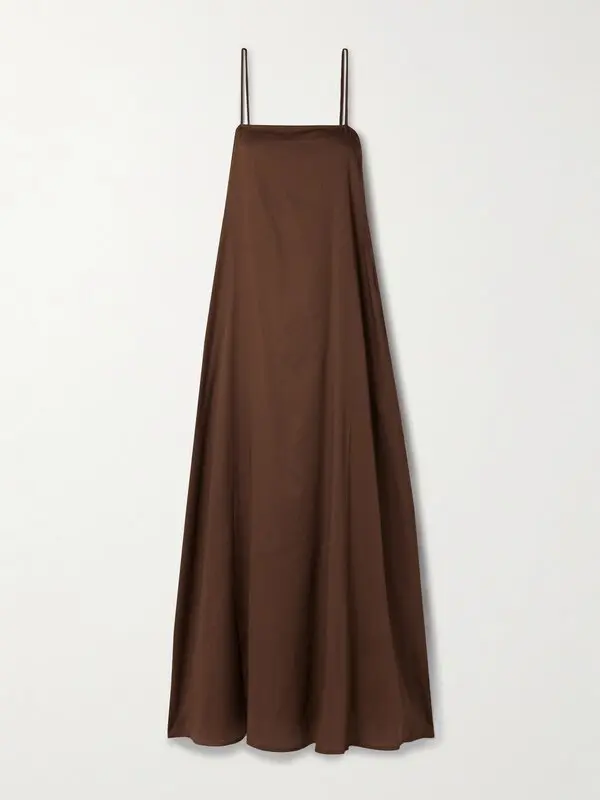 Leset Yoko Cotton-Voile Maxi Dress In Brown - 50% Off | Editorialist