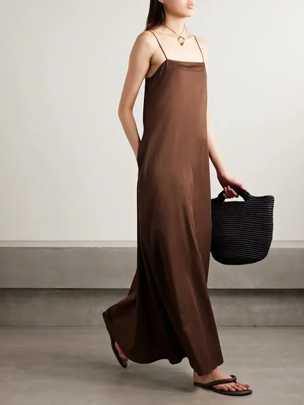 Leset Yoko Cotton-Voile Maxi Dress In Brown - 50% Off | Editorialist