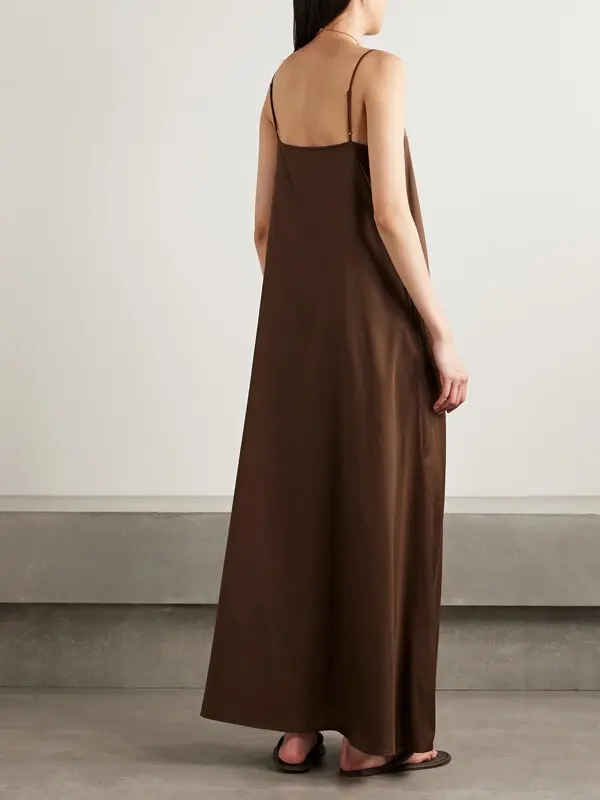 chinese dress ladies LESET Yoko Maxi Dress in Black in Cotton