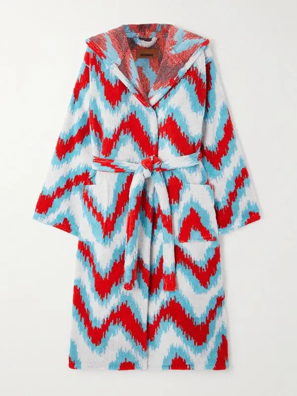 Missoni Belted Striped Cotton-terry Robe - Multi
