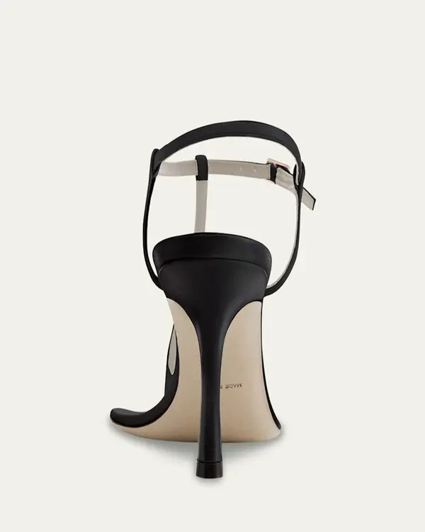 CHRISTEN Mono Leather T-strap Stiletto Sandals