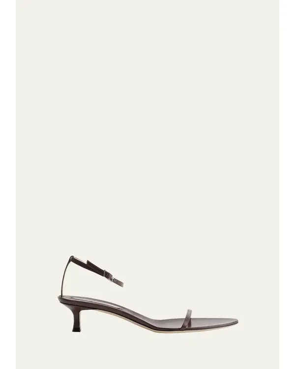 CHRISTEN Leather Ankle-strap Sandals - Brown