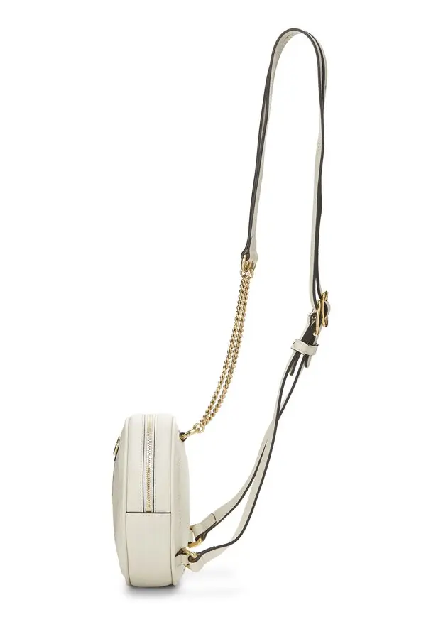 Gucci Leather Ophidia Round Backpack - White