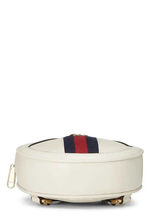 Gucci Leather Ophidia Round Backpack - White