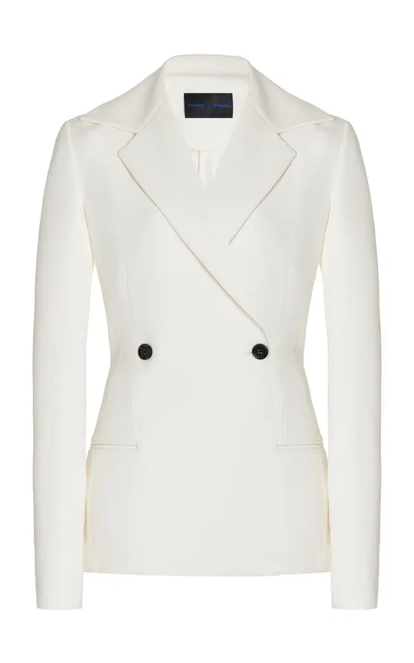 Proenza Schouler Marine Double-breasted Bi-stretch Jacket - White