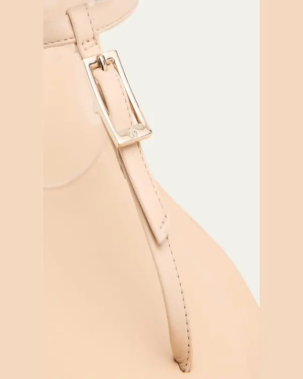 STUART WEITZMAN Georgie Ankle-wrap Leather Flat Sandals - Barely Beige
