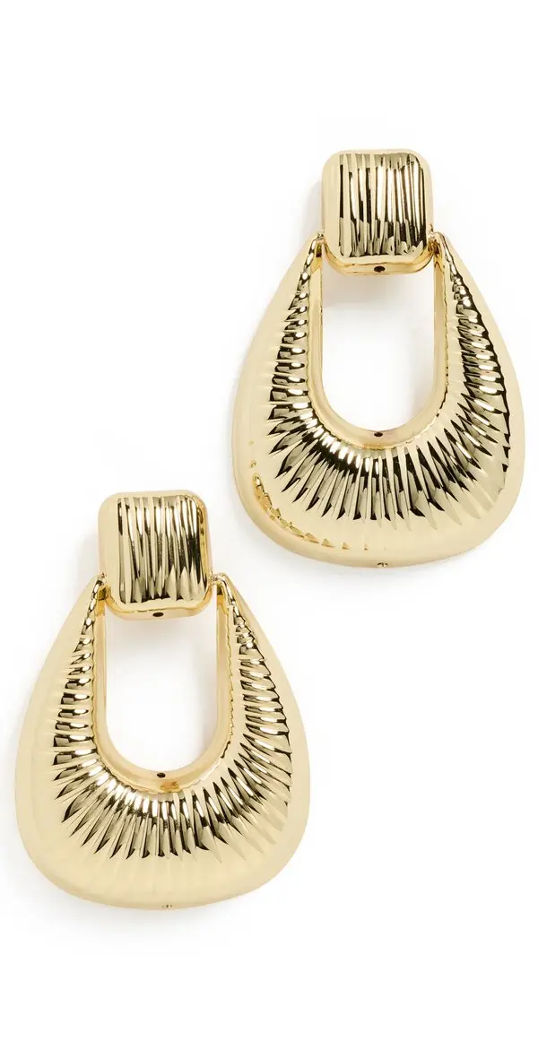 Ronny Kobo Striated Door Knocker Earrings