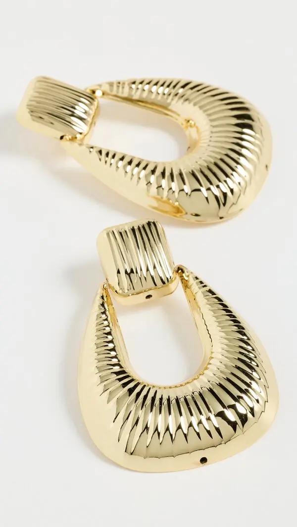 Ronny Kobo Striated Door Knocker Earrings