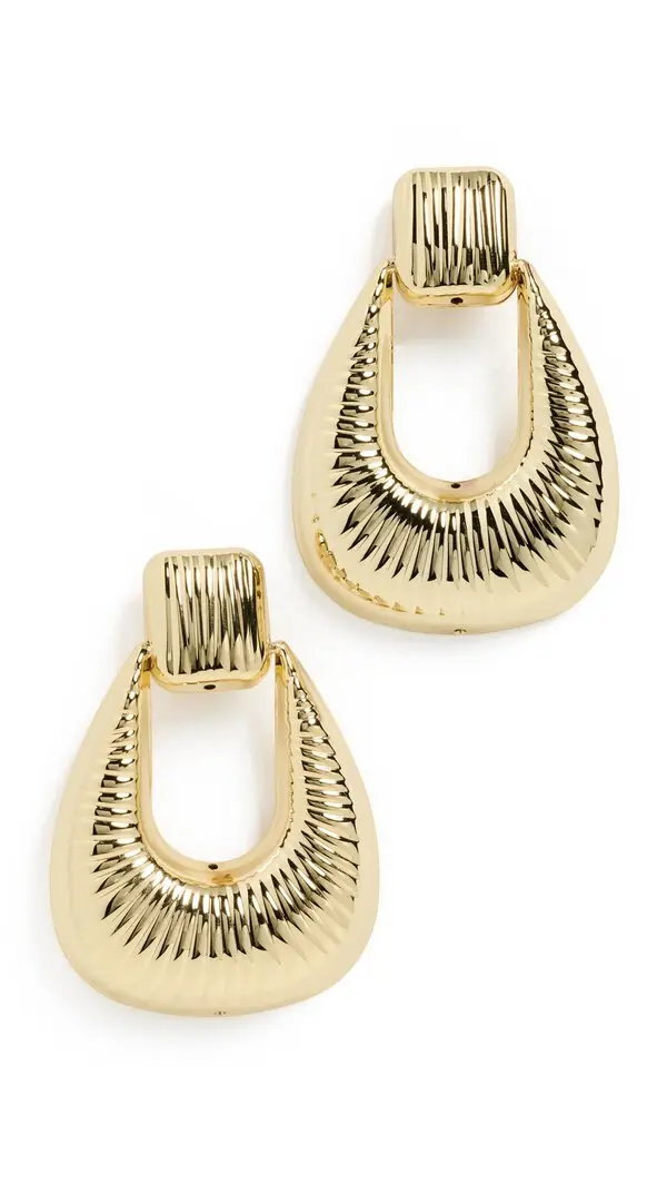 Ronny Kobo Striated Door Knocker Earrings