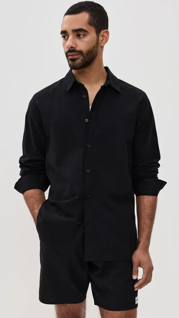 Rhythm Classic Linen Shirt - Vintage Black | Editorialist