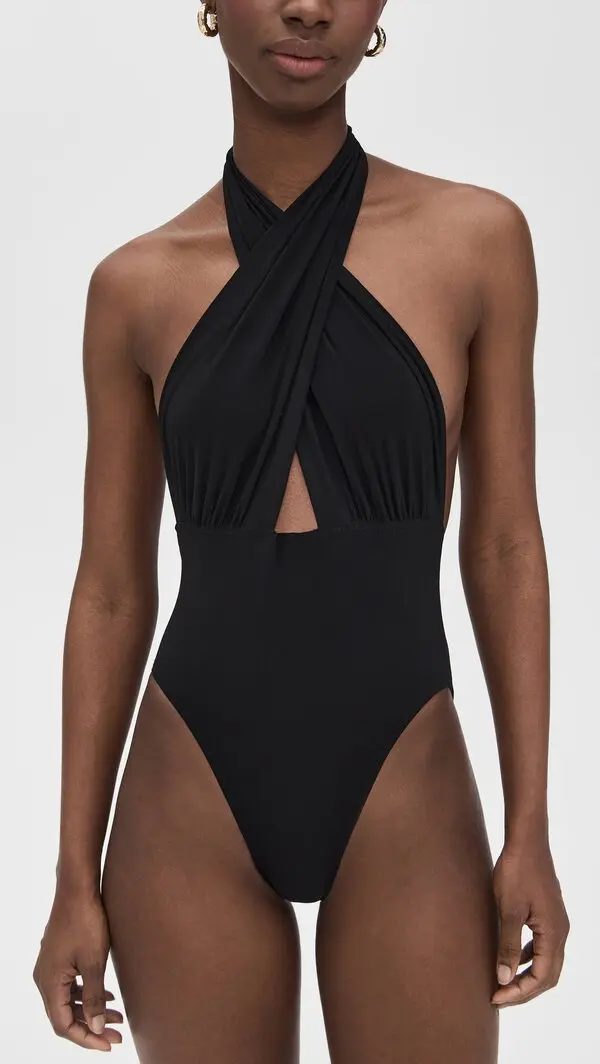 Norma Kamali Halterneck Mio Piece - Black