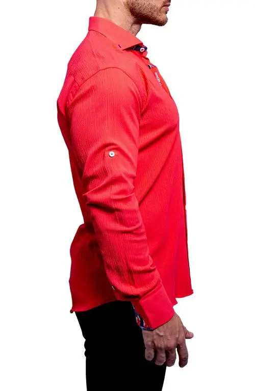 MACEOO Einstein Resistance Stretch Button-up Shirt - Red