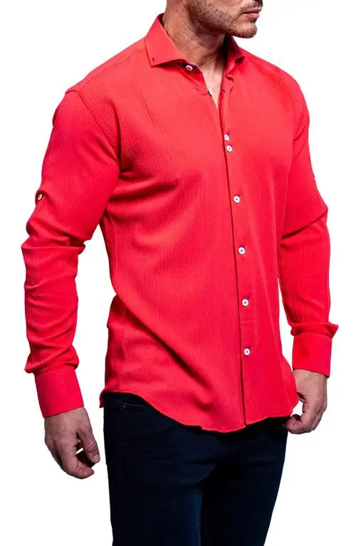 MACEOO Einstein Resistance Stretch Button-up Shirt - Red