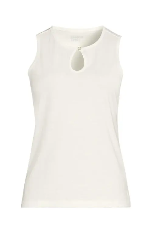 LANDS' END Keyhole Supima Tank - Ivory